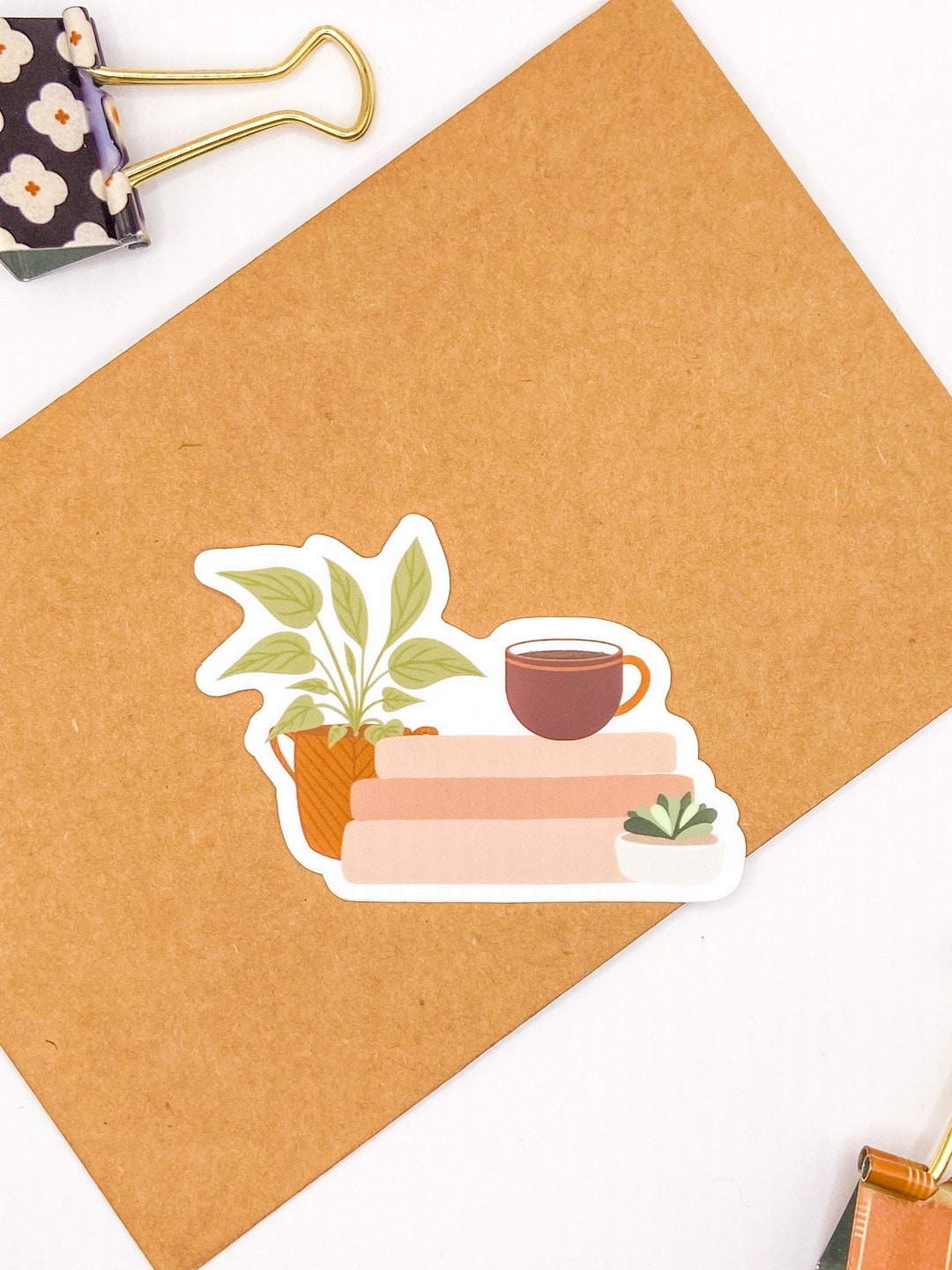 Coffee and Books Sticker, Coffee Cup Sticker, Coffee Lover Sticker ...