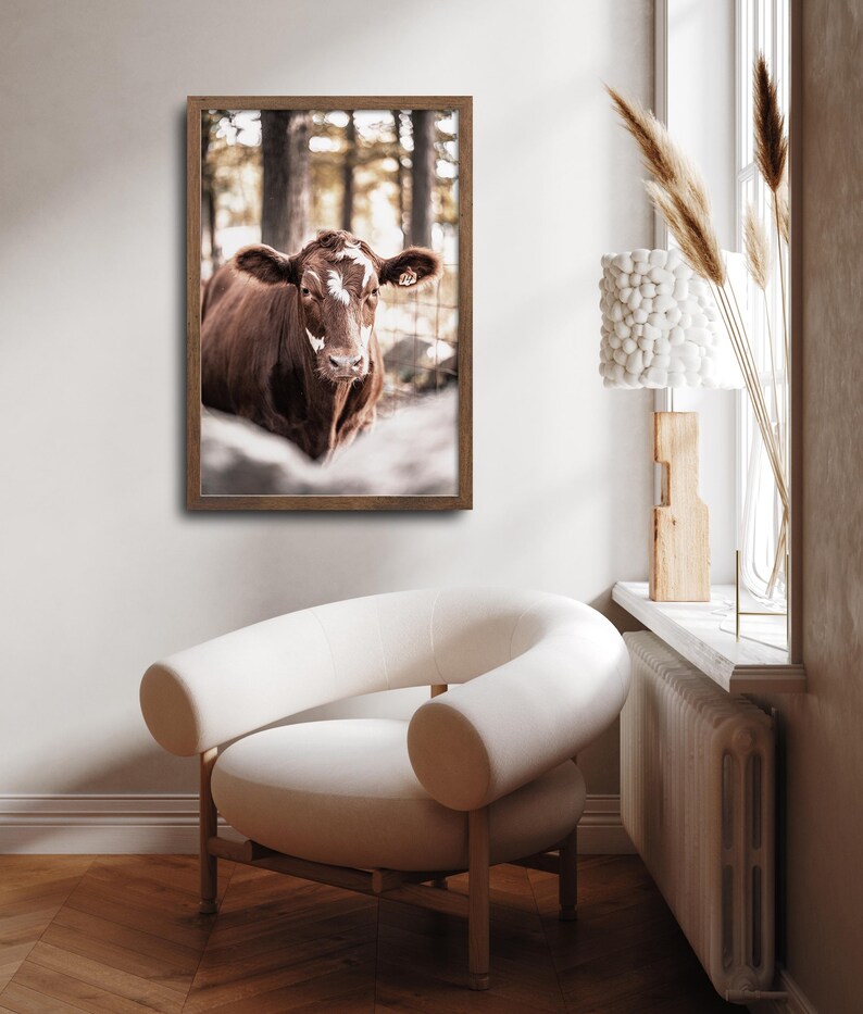 Autumn Cow Portrait Print, Western Home Decor, Rustic Farmhouse Print ...