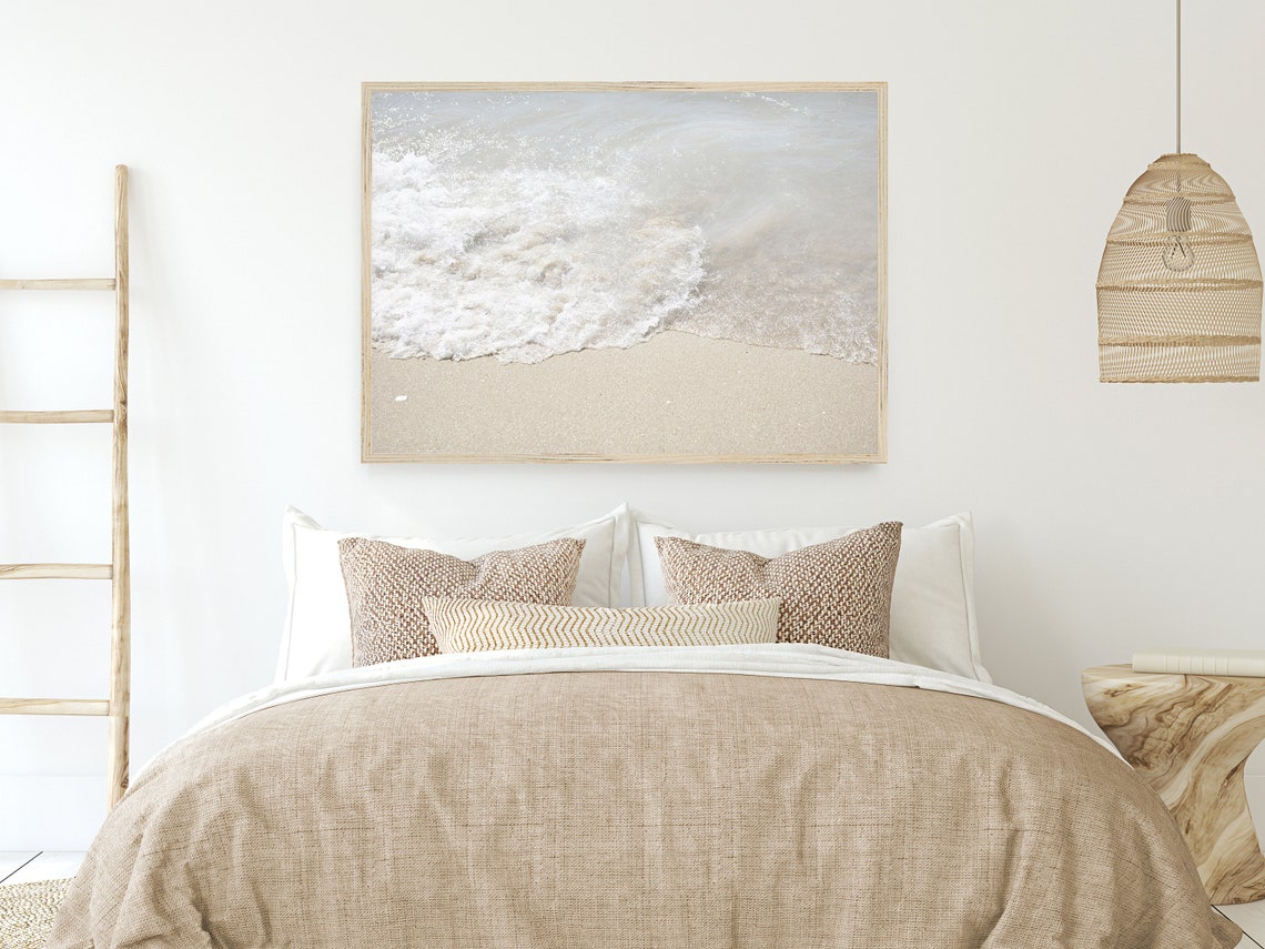 Ocean Waves Print, Neutral Beach Print, Coastal Wall Art, Digital Print ...