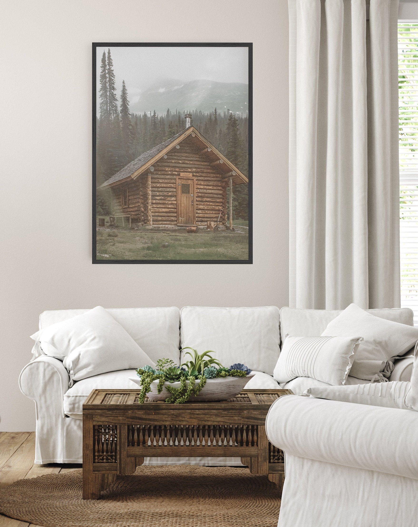 Rustic Cabin in the Woods Cabin Print Forest Print Rustic | Etsy