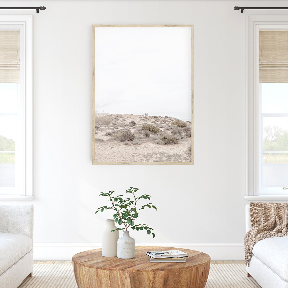 Beach Print Coastal Wall Art, Neutral Color Wall Art, Beach Landscape ...