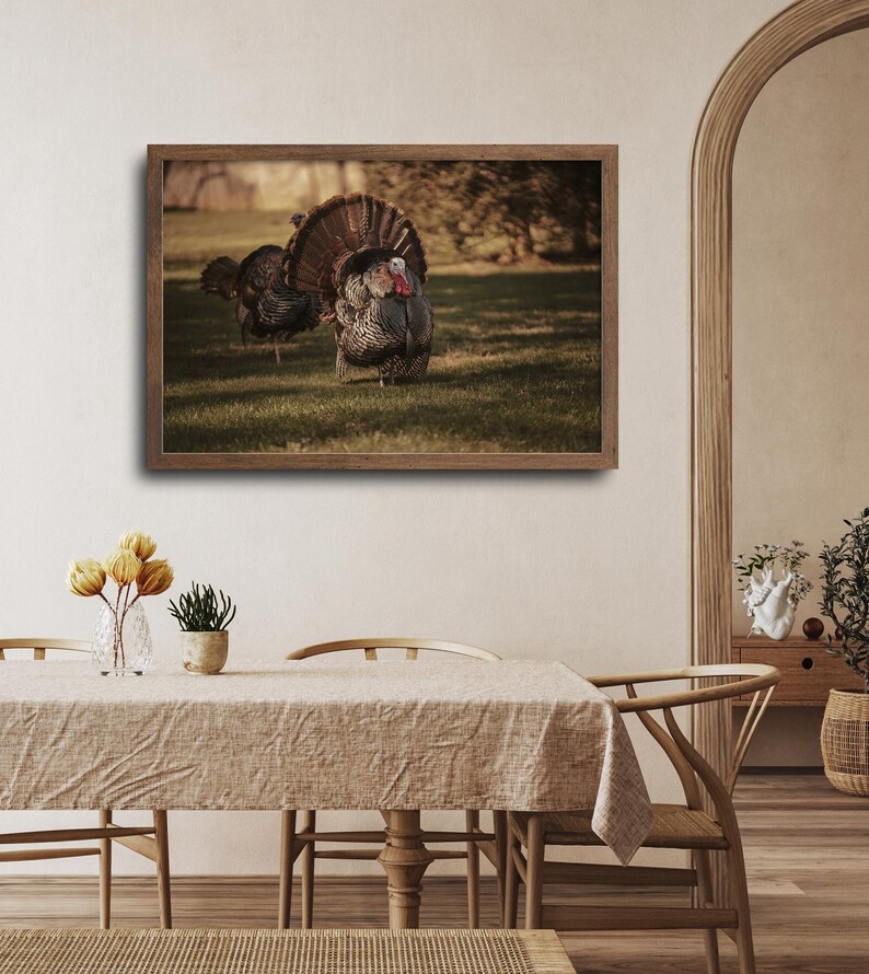Wild Turkey Nature Print, Rustic Home Decor, Autumn Turkey Poster ...