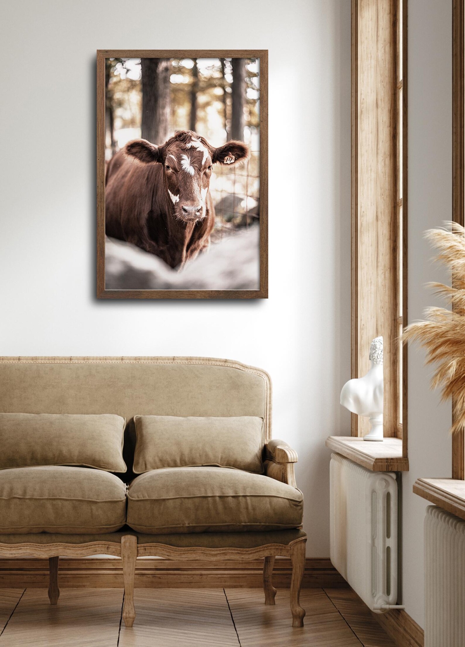 Autumn Cow Portrait Print, Western Home Decor, Rustic Farmhouse Print ...