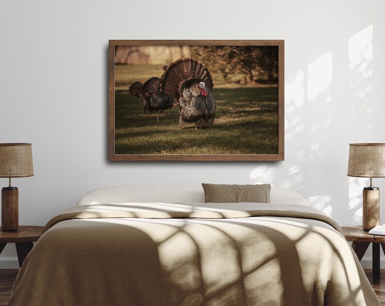 Wild Turkey Nature Print, Rustic Home Decor, Autumn Turkey Poster ...