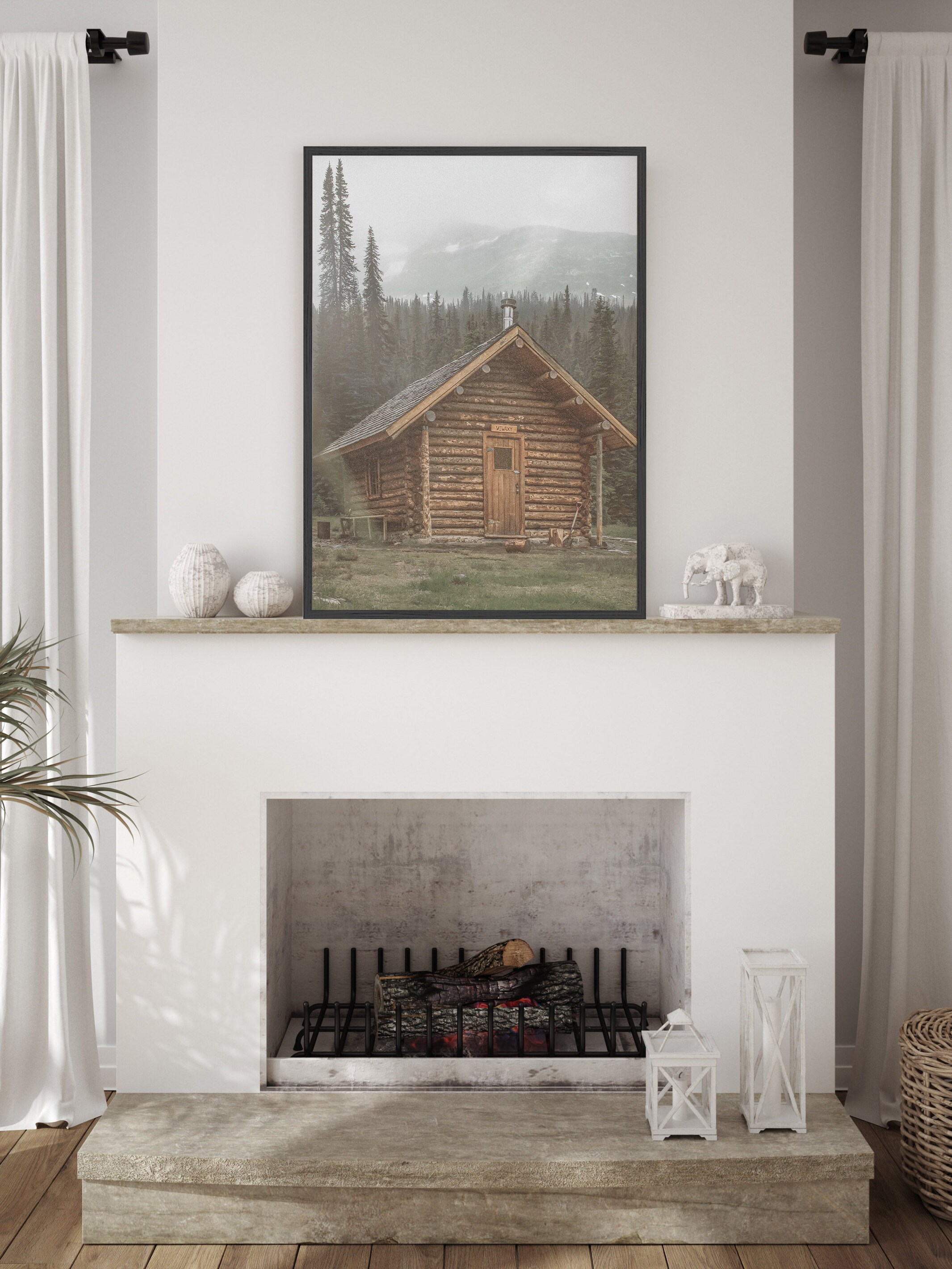 Rustic Cabin in the Woods Cabin Print Forest Print Rustic | Etsy