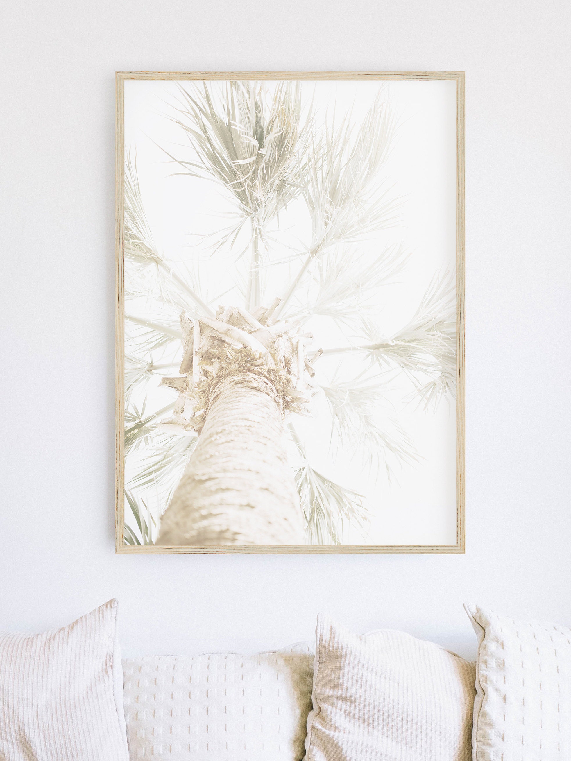 Bright Palm Tree Print Neutral Beach Decor Vintage Palm Tree - Etsy
