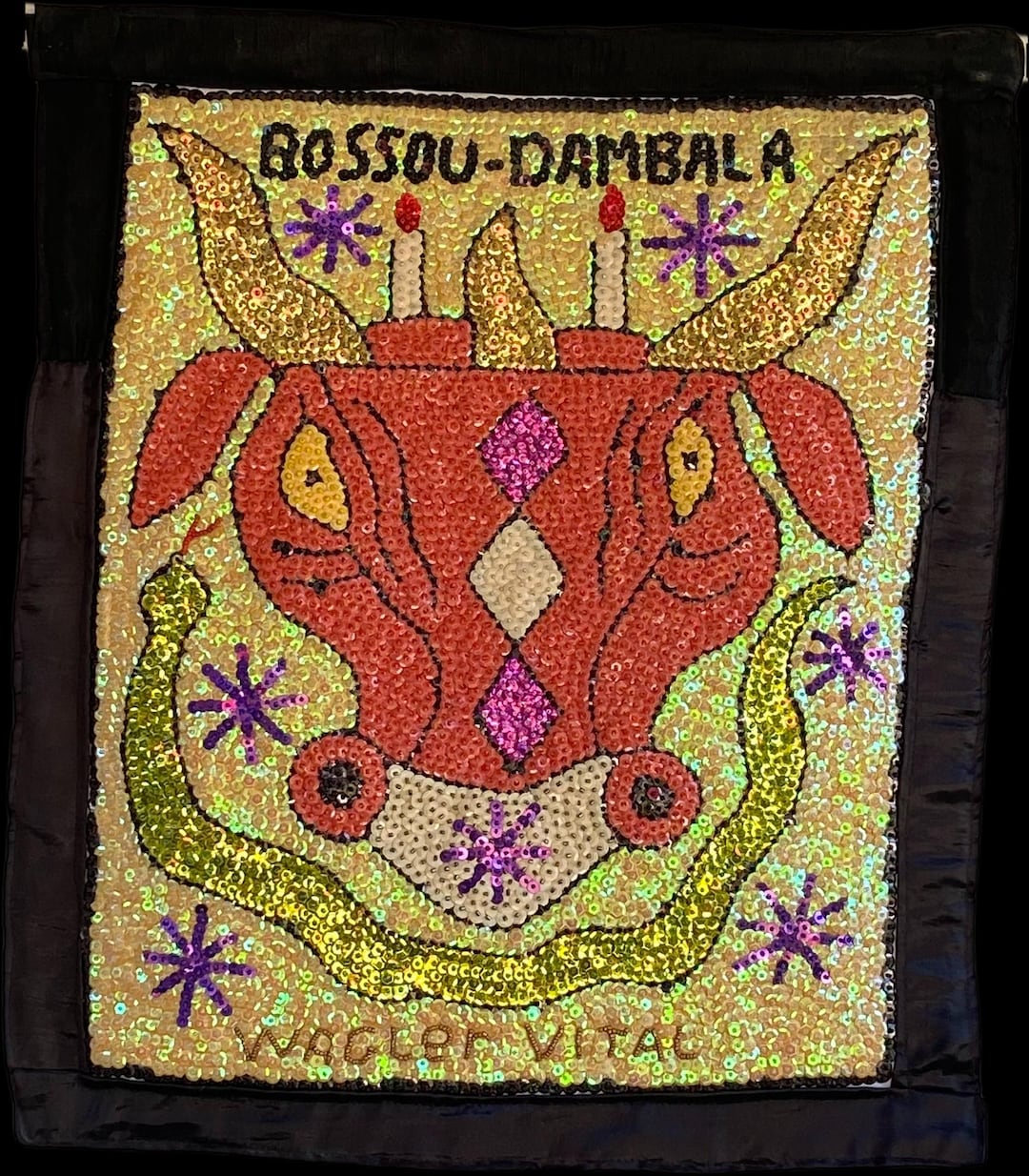 Bossou Dambala Voodoo Flag – Haitian Sequin Spirit Art by Wagler Vital ...