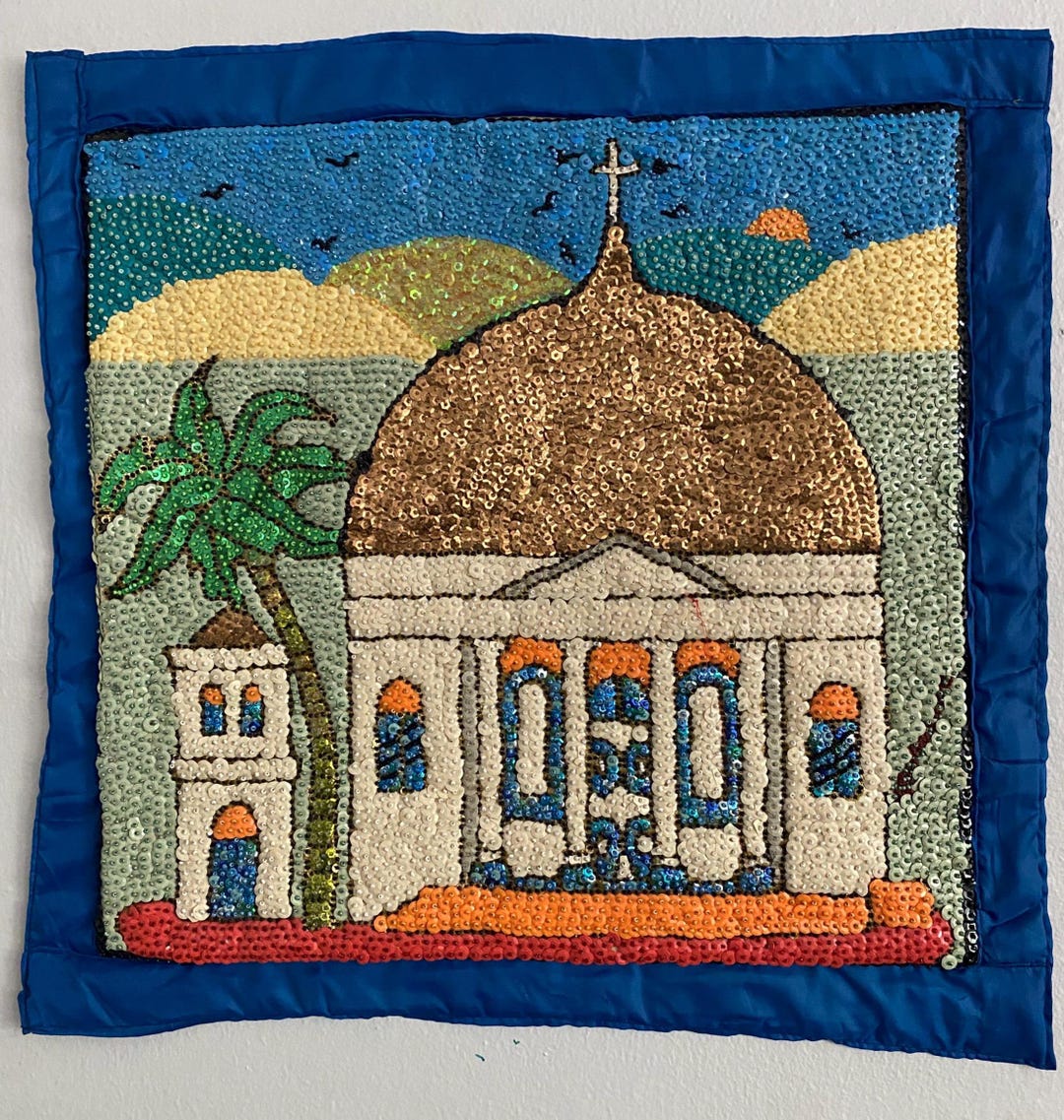 Church of Milo Haitian Sequin Flag – Handmade Beaded Folk Art by ...