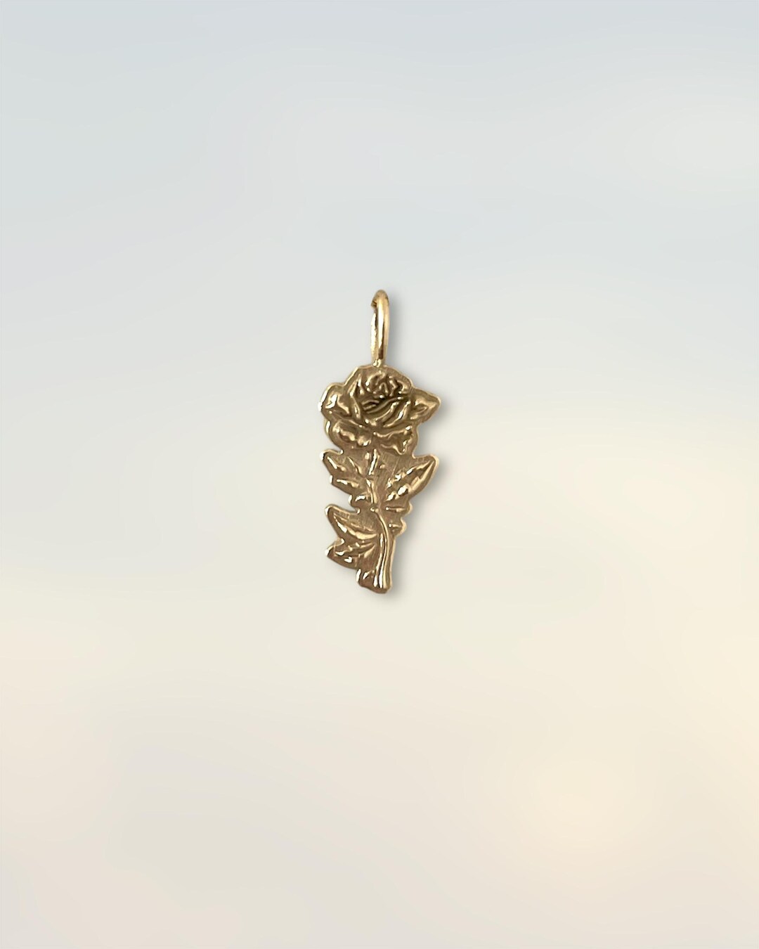 Rose Charm in 10K, 14k Gold or Sterling Silver - Etsy