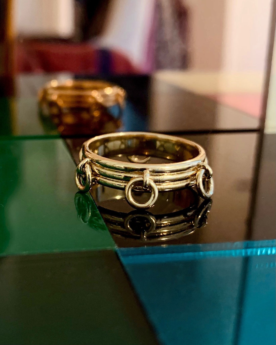 Tambourine Ring in 14K Gold - Etsy