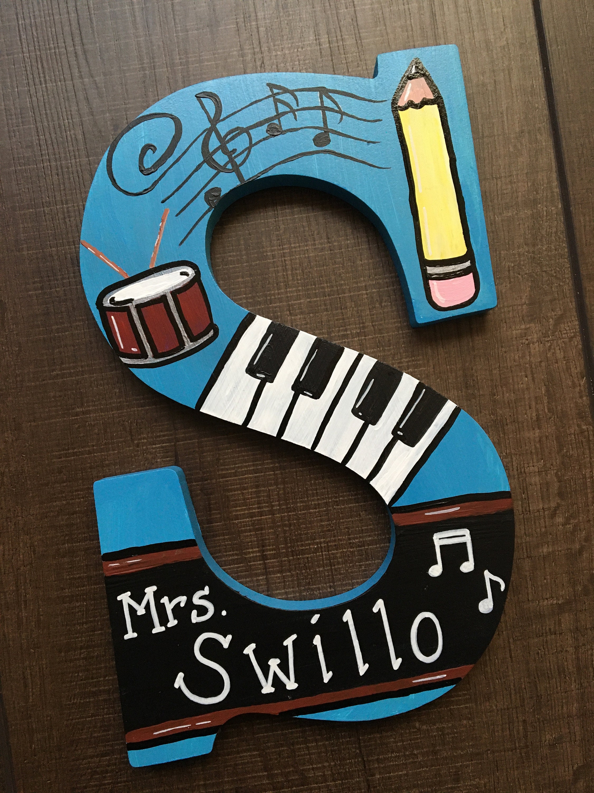 Music Sign Painted Letter - Etsy