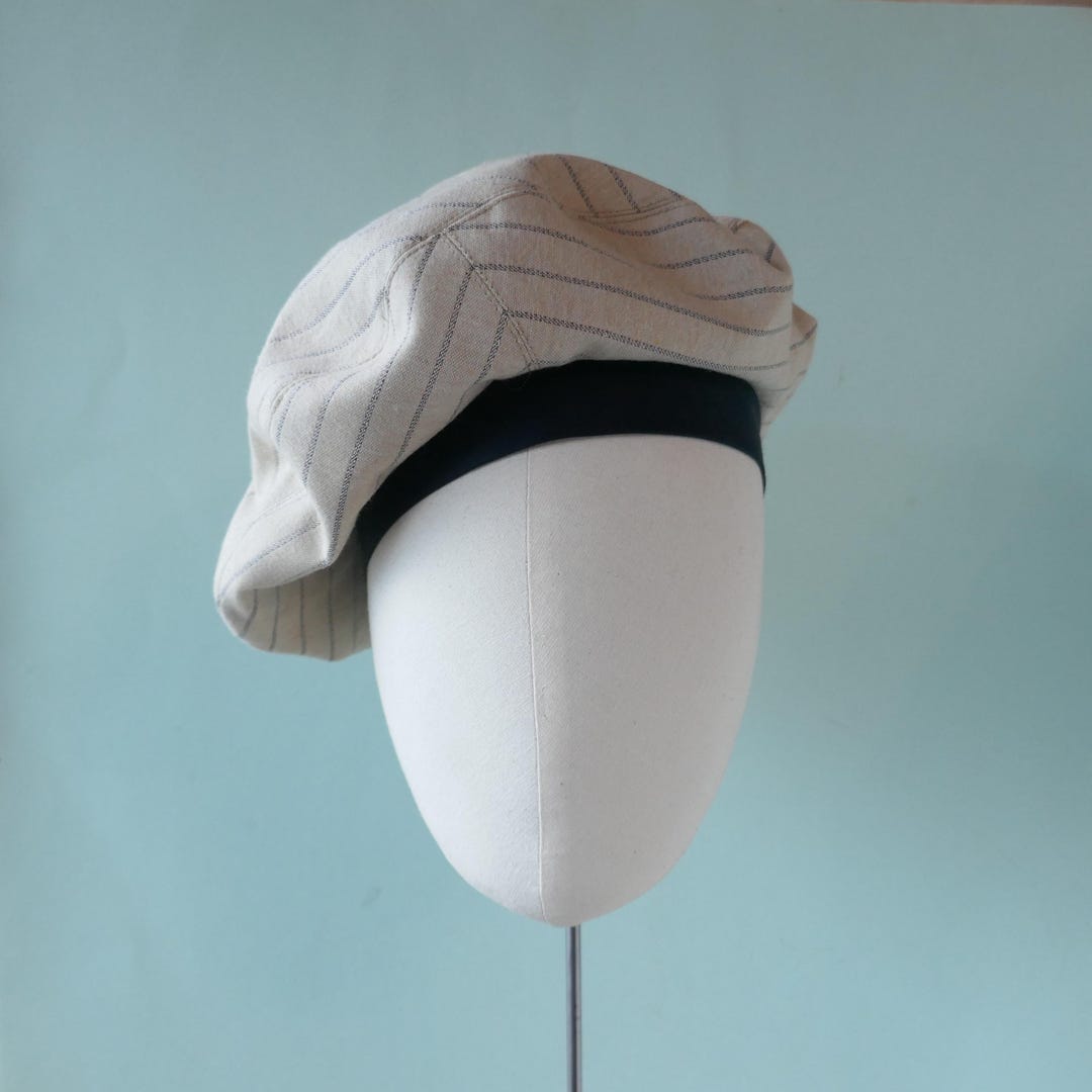 1940s Vintage Style French Resistance Beret in a Natural LINEN With ...