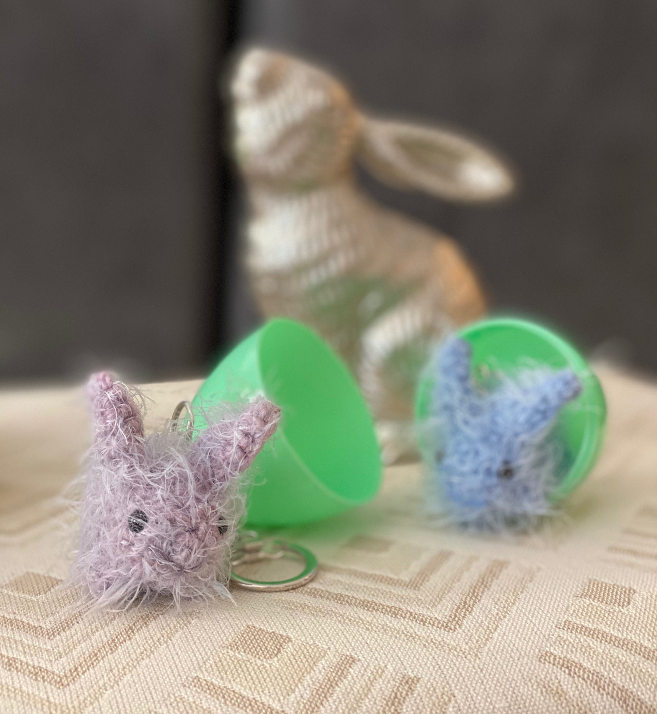 Fuzzy Bunny Keychains: Handmade Crochet Bunny Rabbit Small | Etsy