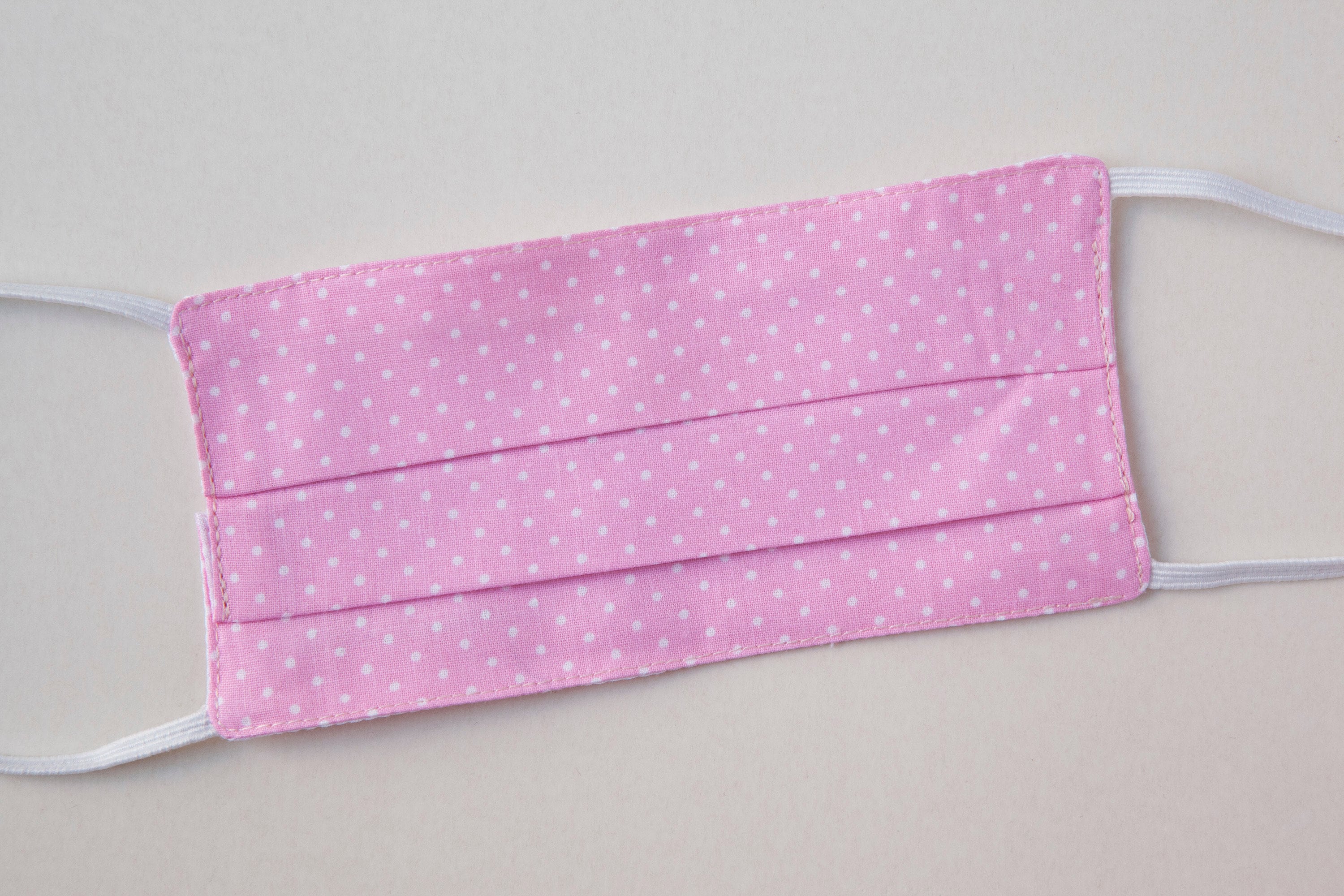 Pink Polka Dot Face Mask Toddler-preschoolers-kids 100% Cotton With ...