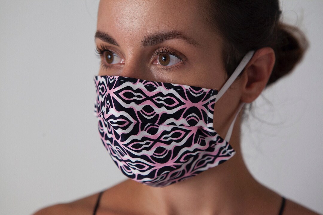 Cubism Face Mask 100% Cotton Women's Men's With Nose Wire Double Layer ...