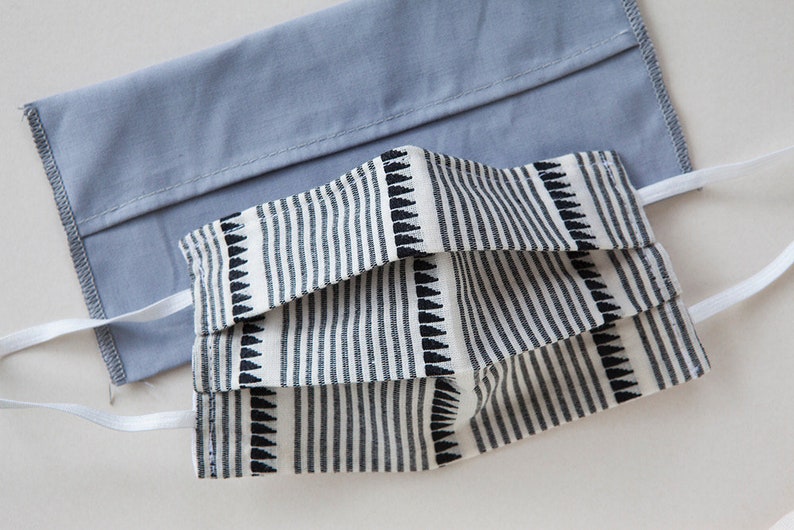 Lightweight Linen Striped Face Mask Preppy Washable - Etsy