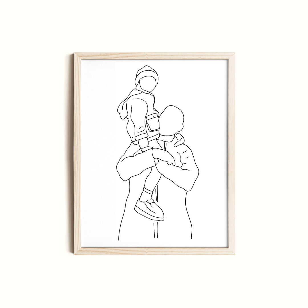 CUSTOM Line Drawing HAND DRAWN Line Drawing From Photo - Etsy