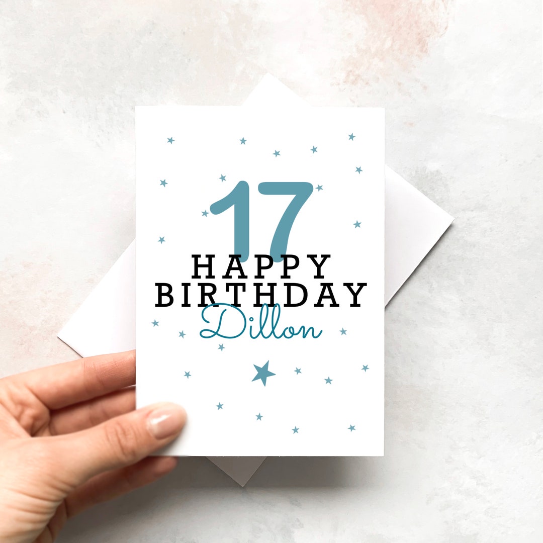 PERSONALISED 17th Birthday Card Birthday Card Teen Boy - Etsy