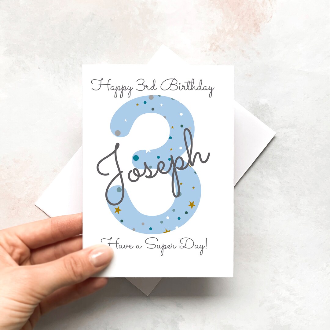 PERSONALISED 3rd Birthday Card Birthday Card for Boy - Etsy