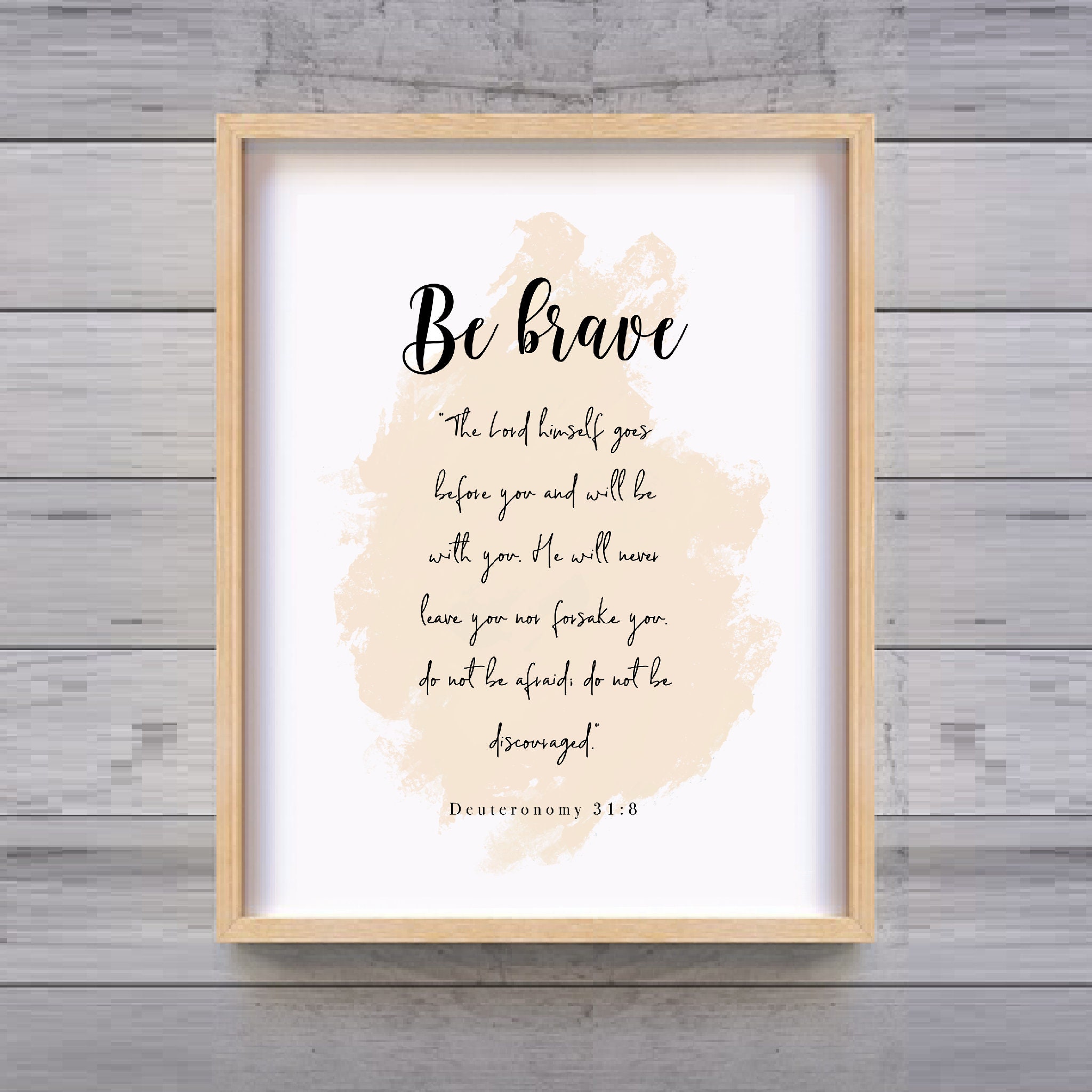 Be Brave Bible Verse Wall Art Nursery Wall Art Nursery - Etsy UK