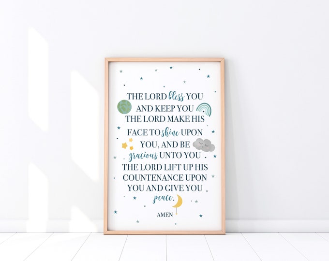 The Lord Bless You and Keep You Personalisable Bible Verse Wall Art ...