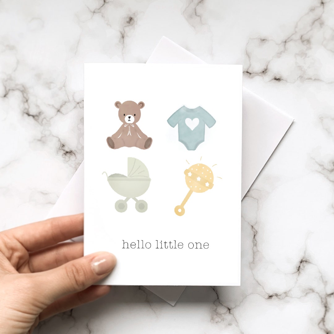 Hello Little One New Baby Card New Parents Card Different New Baby Card ...