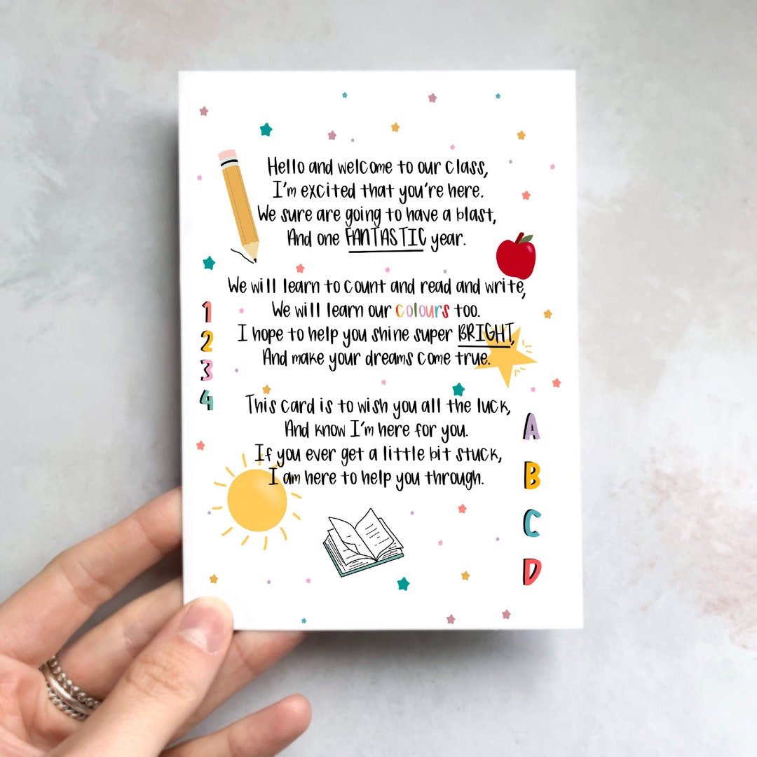 Start of Term Cards From Teacher Pack Single-sided Card - Etsy UK