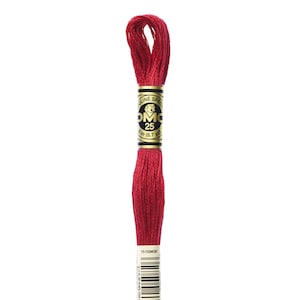 DMC 304 - Medium Red, 6 Strand Embroidery Floss 100% Cotton 8.7 Yards ...