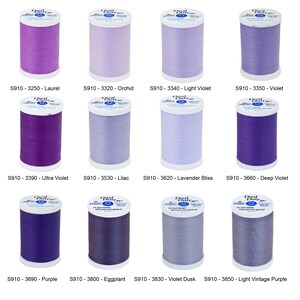 Purples - 250 Yds Coats & Clark Dual Duty XP All Purpose Polyester ...