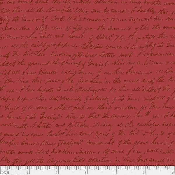 Red Script Fabric - Etsy