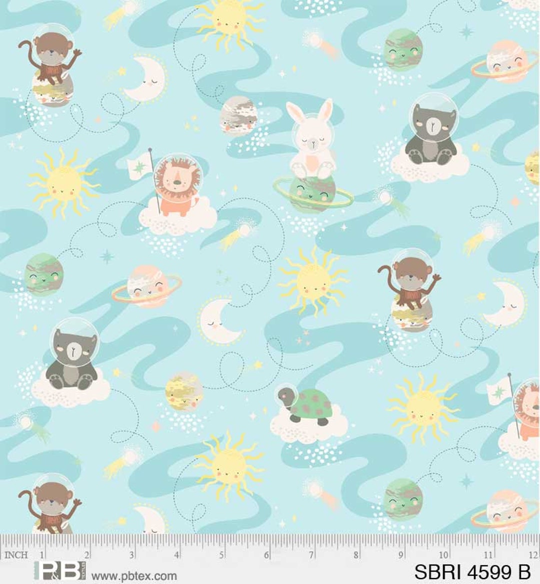 Star Bright - Toss Animals Blue by Jennifer Ellory for P&B Textiles ...