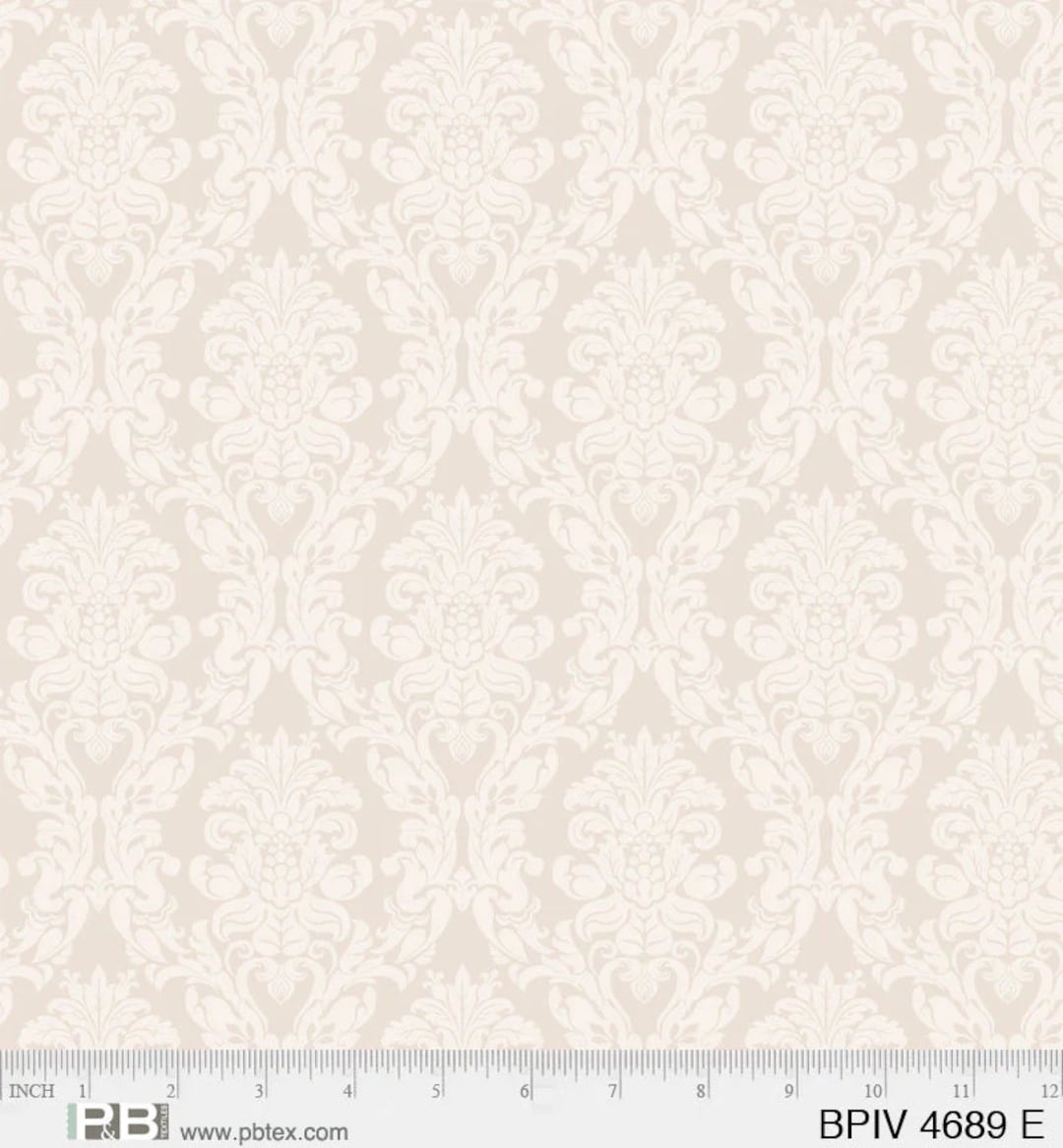 Belles Pivoines Tone on Tone Ecru by Retro Vintage for P&B Textiles, 100% Premium Cotton Fabric ...