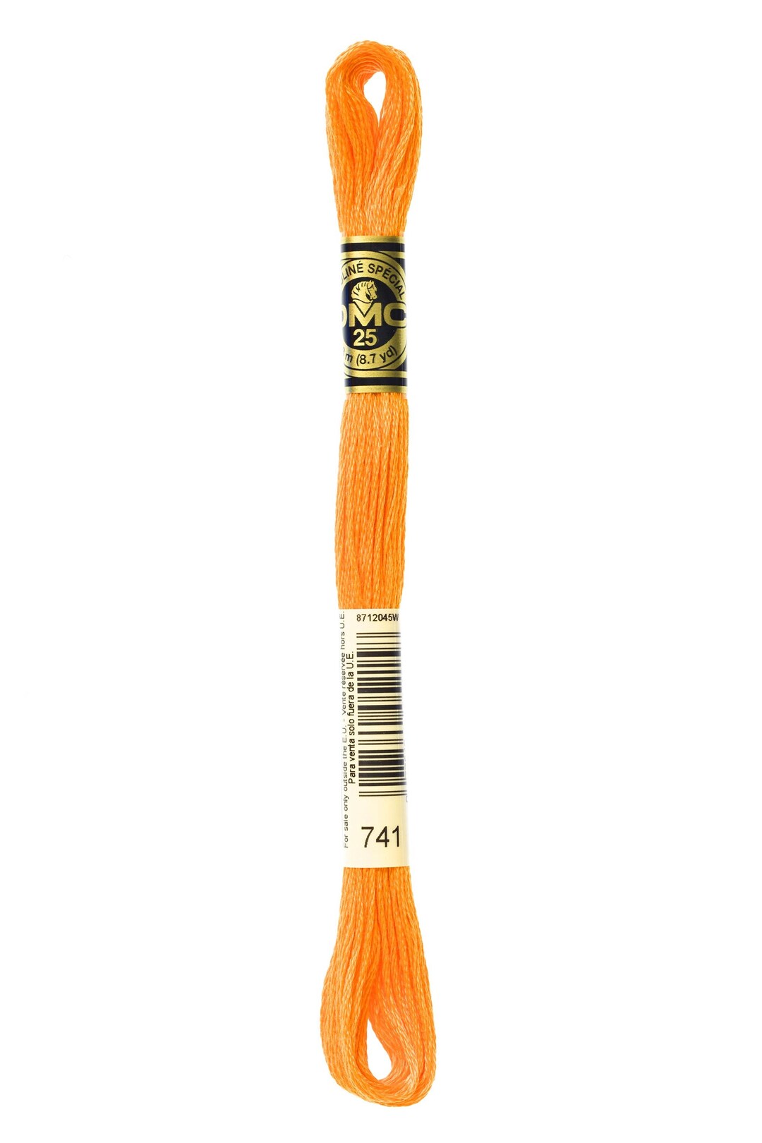 DMC 741 - Medium Tangerine, 6 Strand Embroidery Floss 100% Cotton 8.7 ...