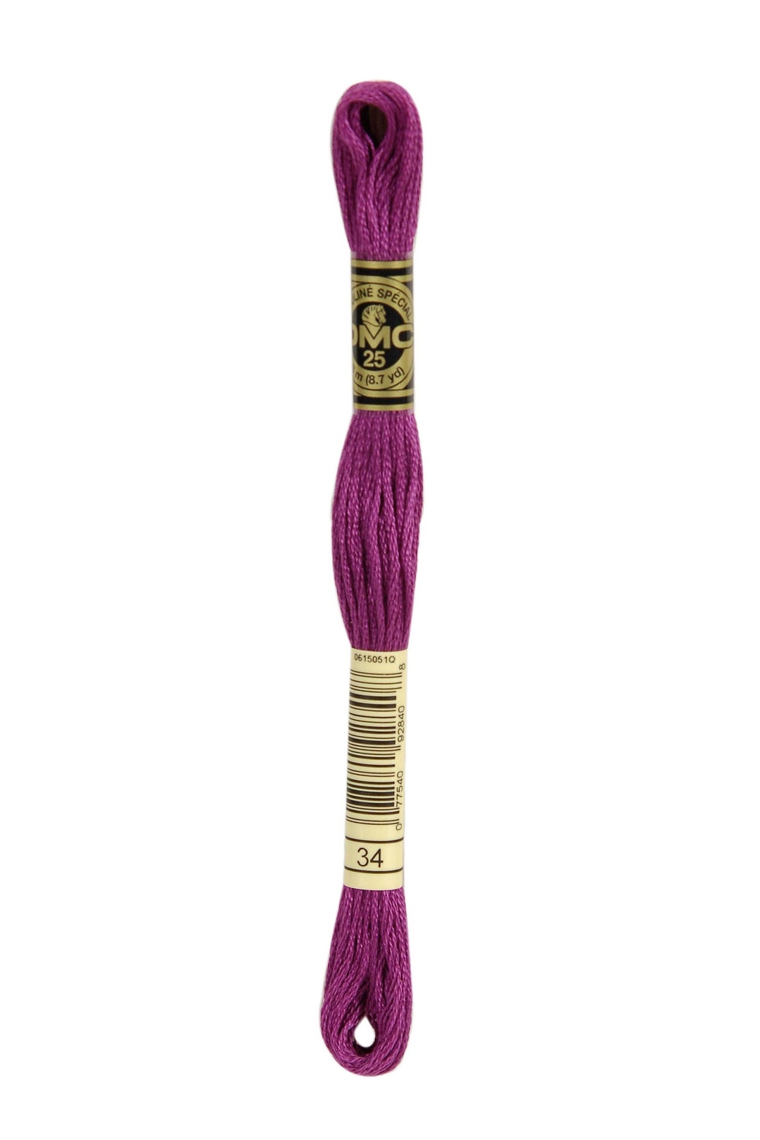 DMC 34 - Dark Fuchsia, 6 Strand Embroidery Floss 100% Cotton 8.7 Yards ...