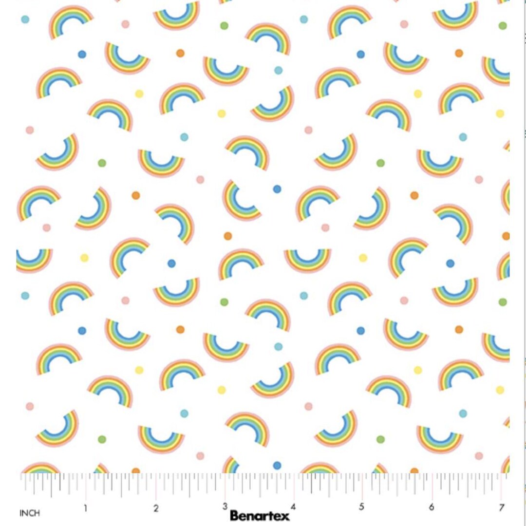 Noah's Journey - Little Rainbows White by Jessica Flick for Benartex ...