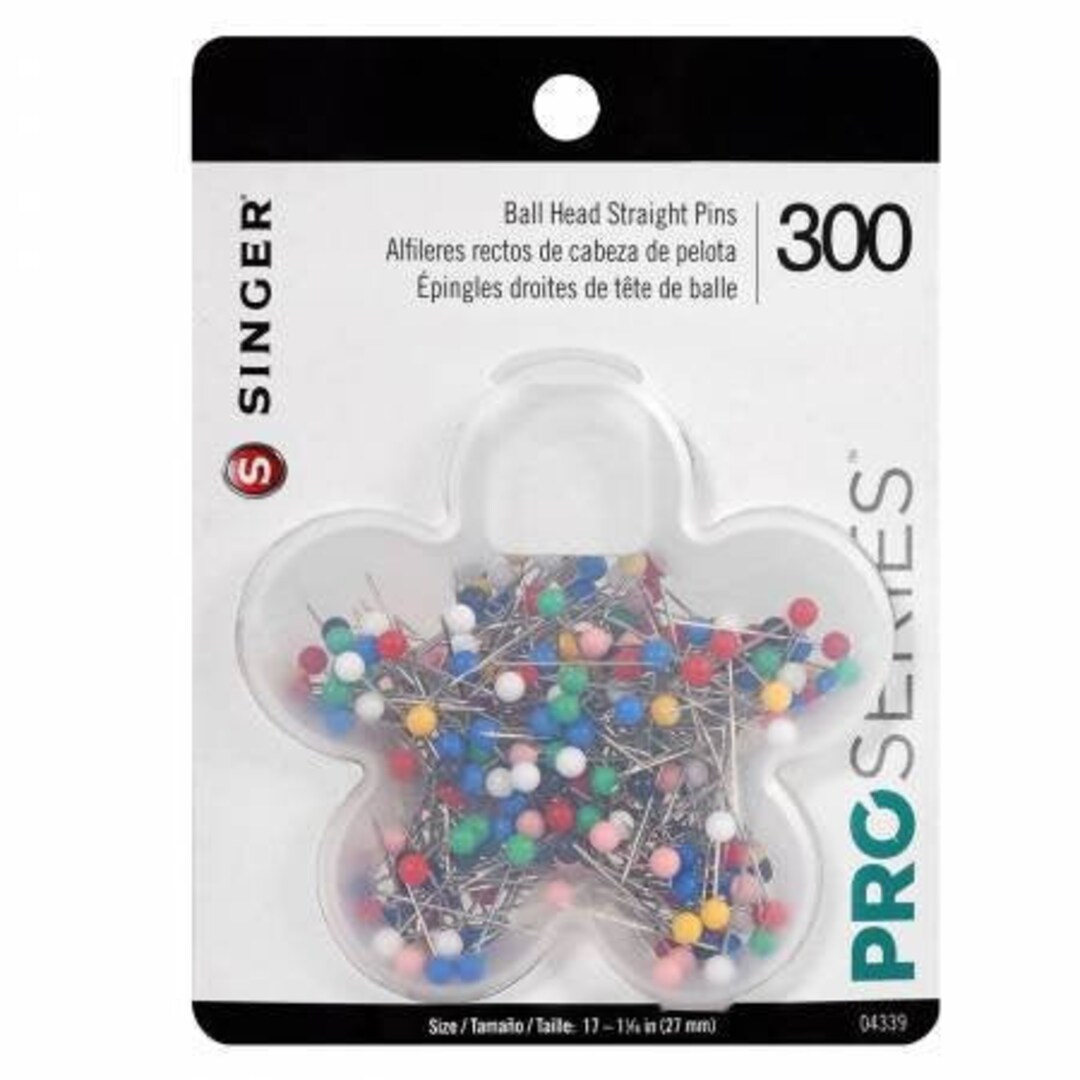 SALE Singer Proseries Ball Head Straight Pins 300 Count. Size 17, 1-1/ ...