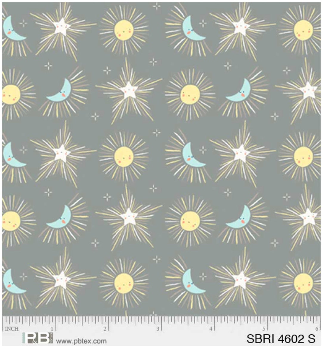 Star Bright - Moon/stars by Jennifer Ellory for P&B Textiles, 100% ...