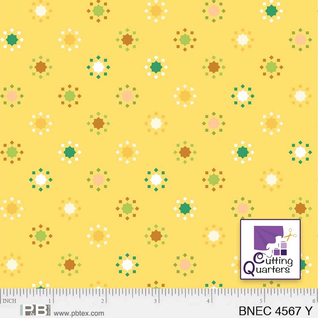 Botanical Nectar - Dots Yellow by Rachel Heather Lee for P&B Textiles ...