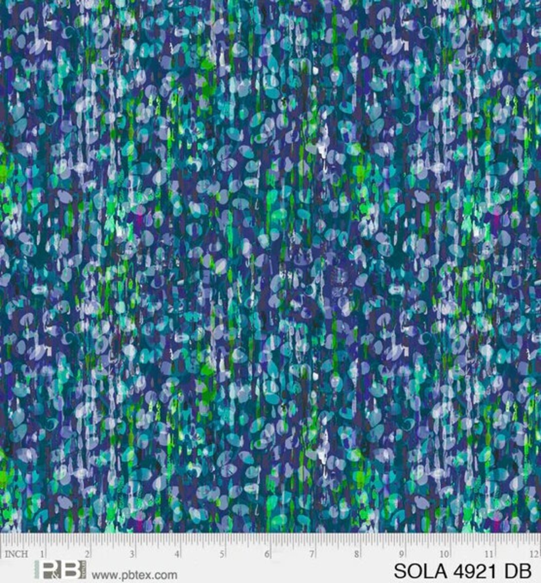 Solace - Dark Blue Dots by Flora Bowley for P&B Textiles, 100% Premium Cotton Fabric, SOLA-4921 ...
