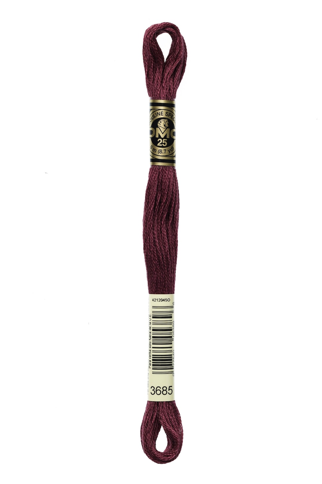 DMC 3685 - Very Dark Mauve, 6 Strand Embroidery Floss 100% Cotton 8.7 ...