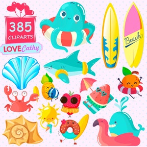 Summer, Ice Cream, Sea Animals, Fruits, Clipart Digital, PNG, Printable ...