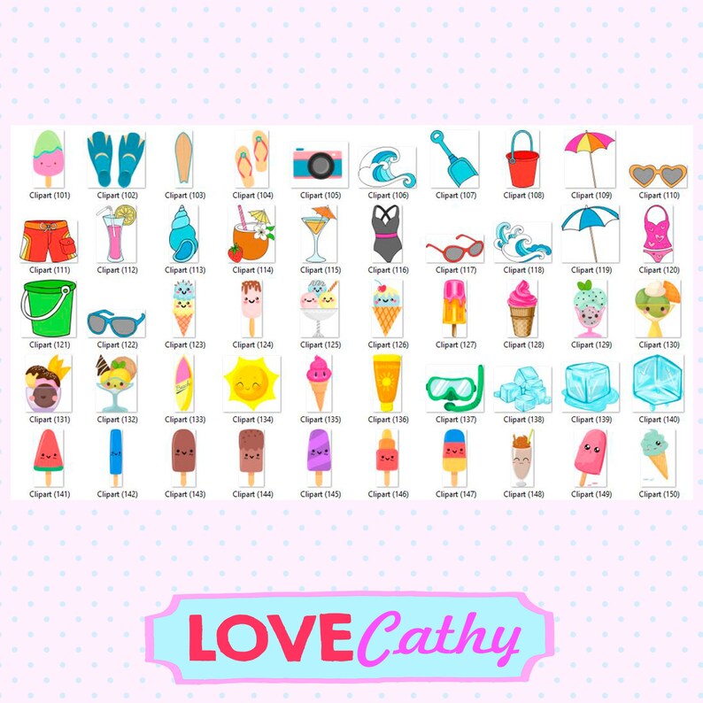 Summer, Ice Cream, Sea Animals, Fruits, Clipart Digital, PNG, Printable ...