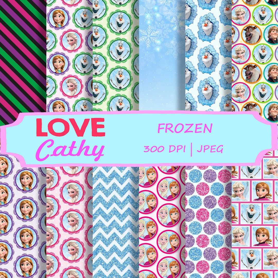 Frozen Digital Paper, JPEG, Printable, Party, Decoration, Instant ...