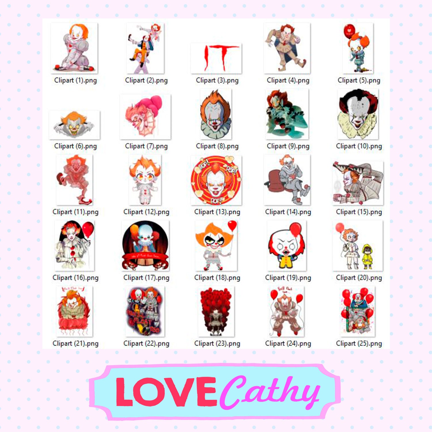 Pennywise IT Pennywise Font Vector PNG Printable Party | Etsy