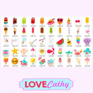 Summer, Ice Cream, Sea Animals, Fruits, Clipart Digital, PNG, Printable ...
