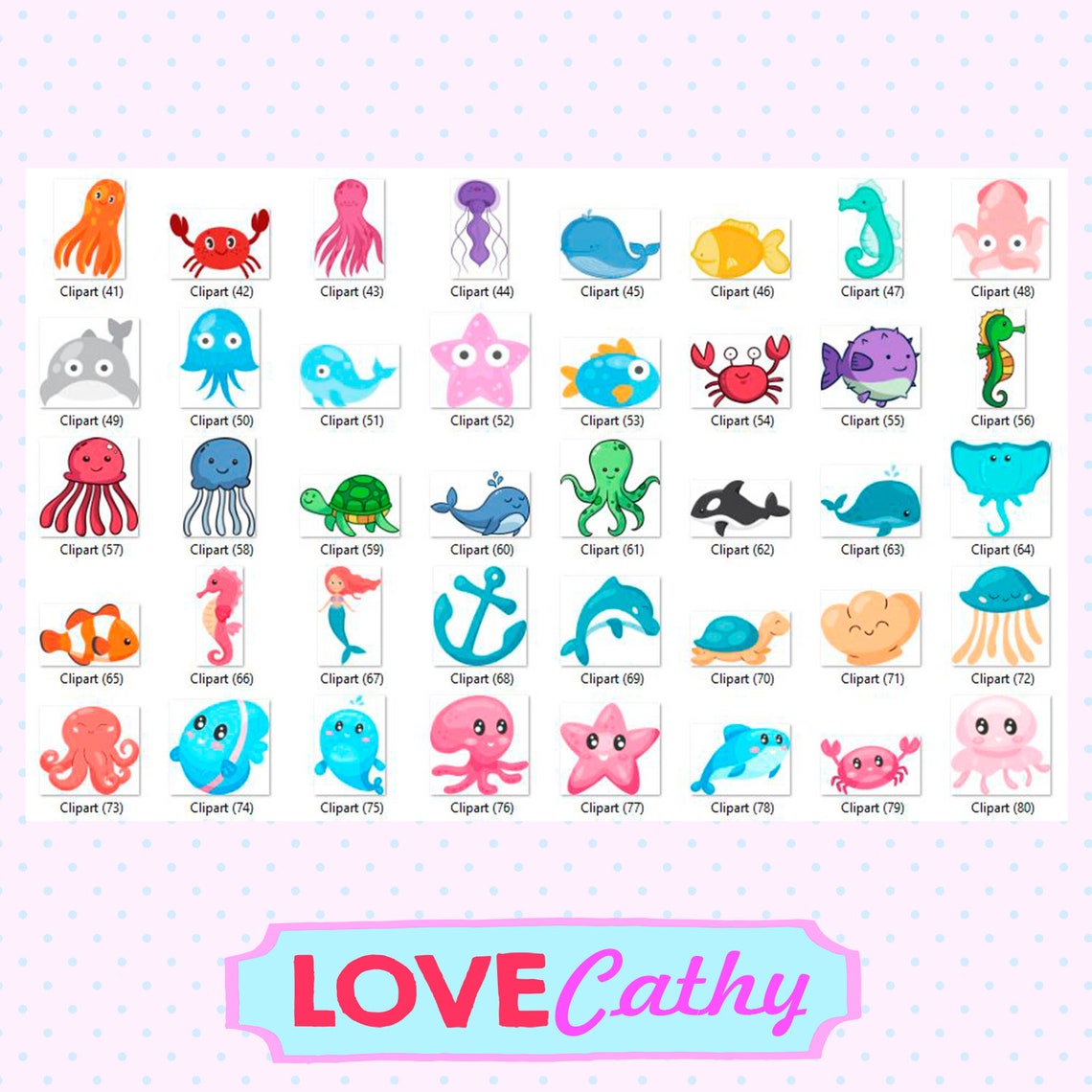 Under the Sea Clipart Digital PNG Printable Party | Etsy