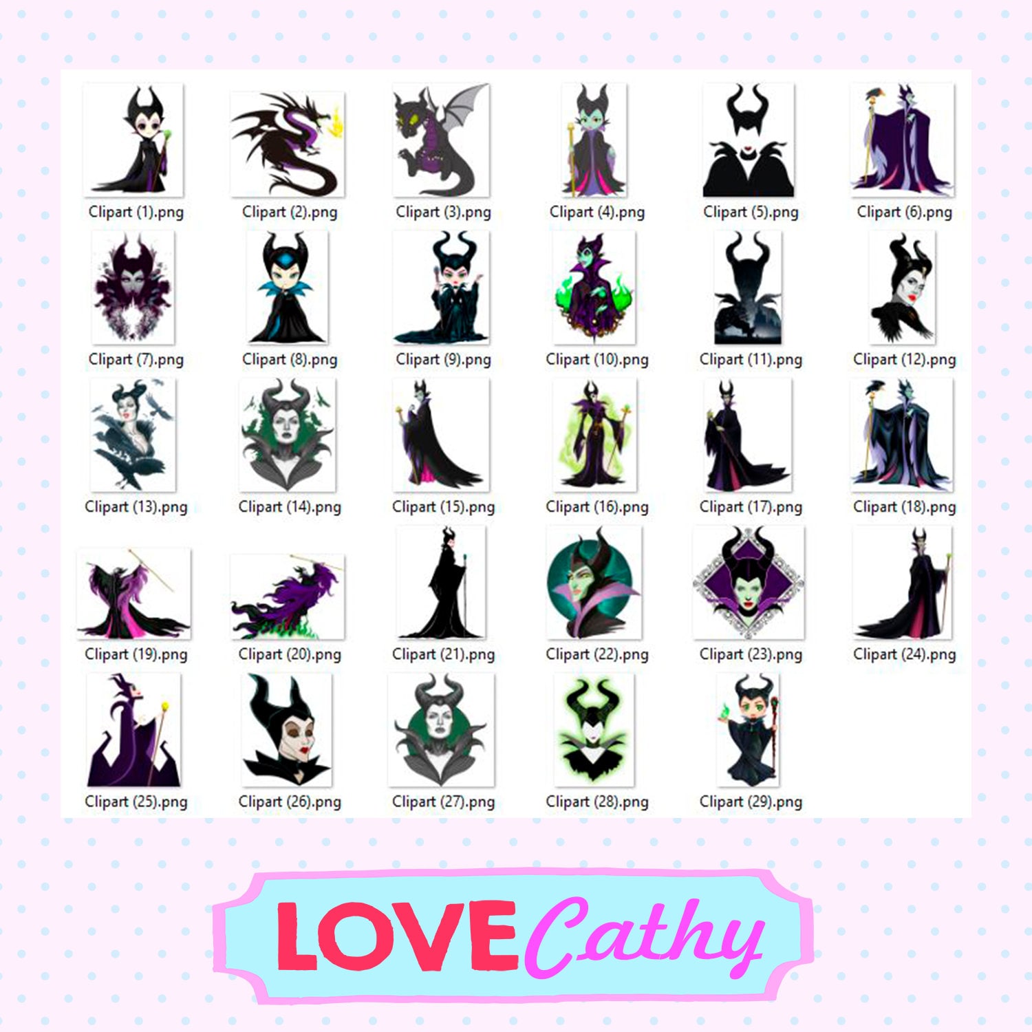 Maleficent Maleficent Font Vector Clipart Digital PNG - Etsy