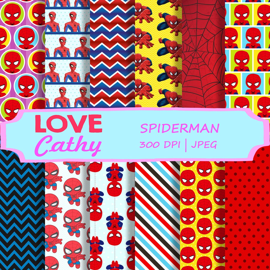 Spiderman Digital Paper, JPEG, Printable, Party, Decoration, Instant ...