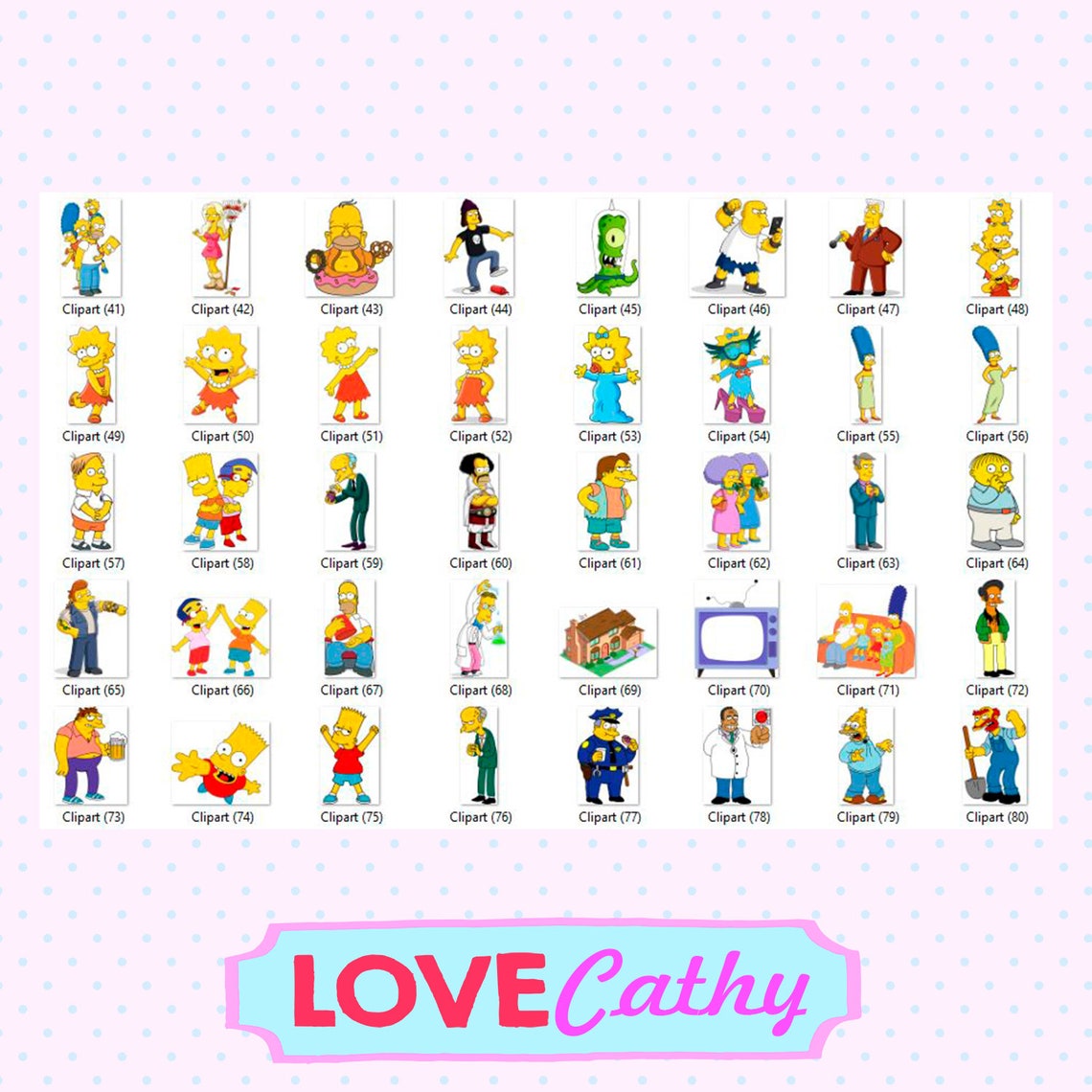 Simpsons Homer Barty Clipart Digital PNG Printable | Etsy