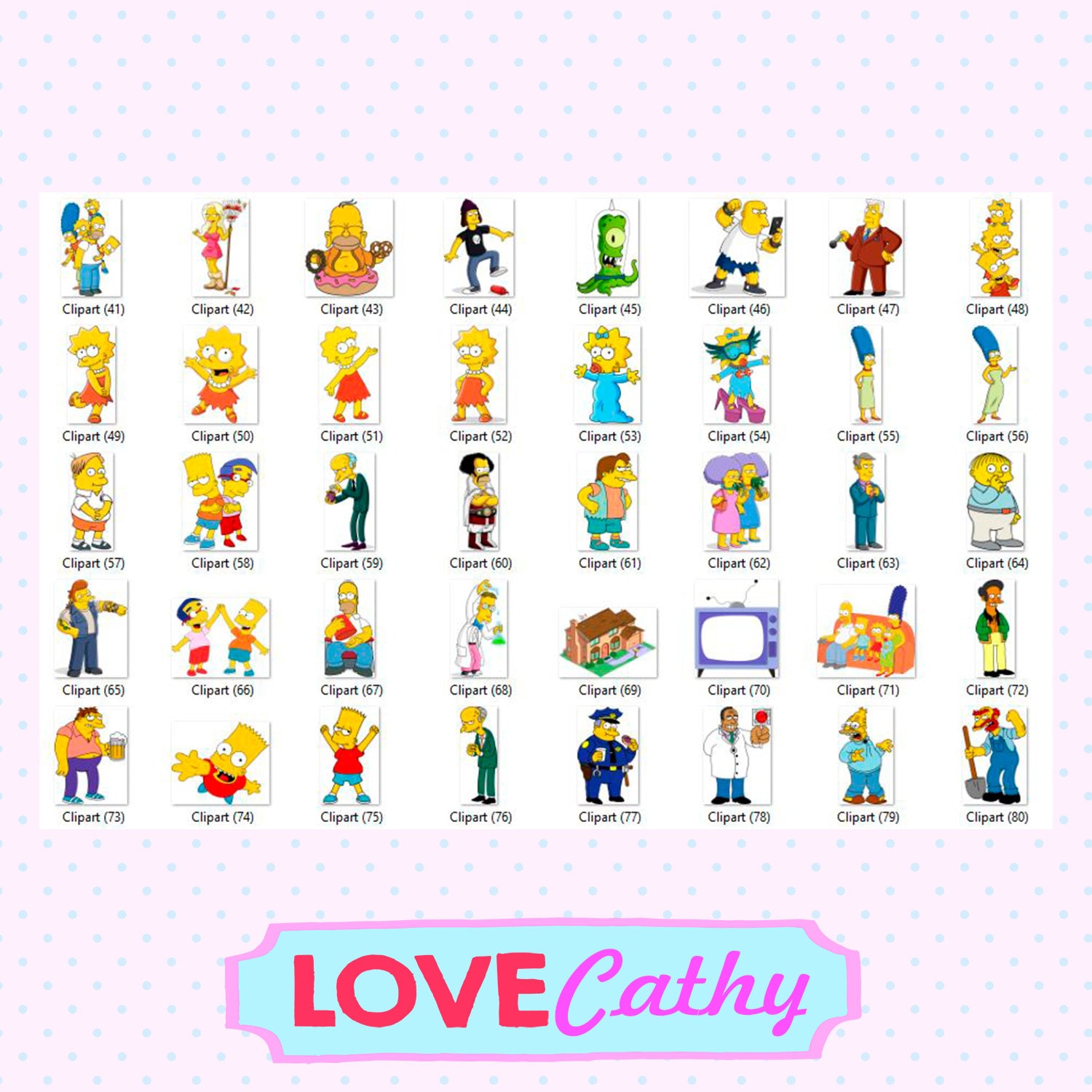 Simpsons Homer Barty Clipart Digital PNG Printable | Etsy